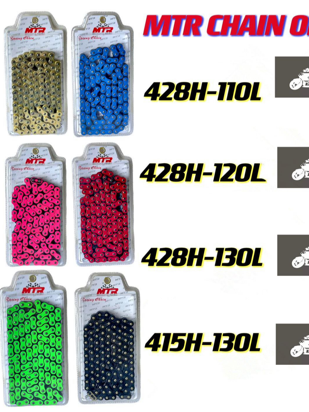 PDD MTR color chain 428H-110L/120L/130L, 415H-130L | Shopee Philippines