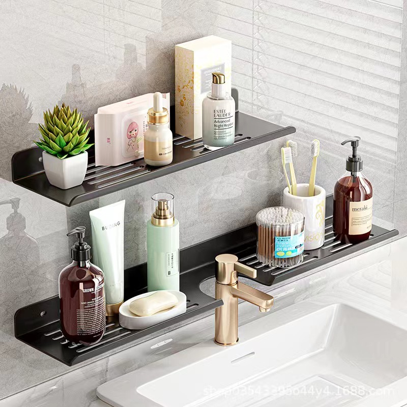 【ready stock】Bathroom Storage Rack Wash Basin Rack Wall Mounted No ...