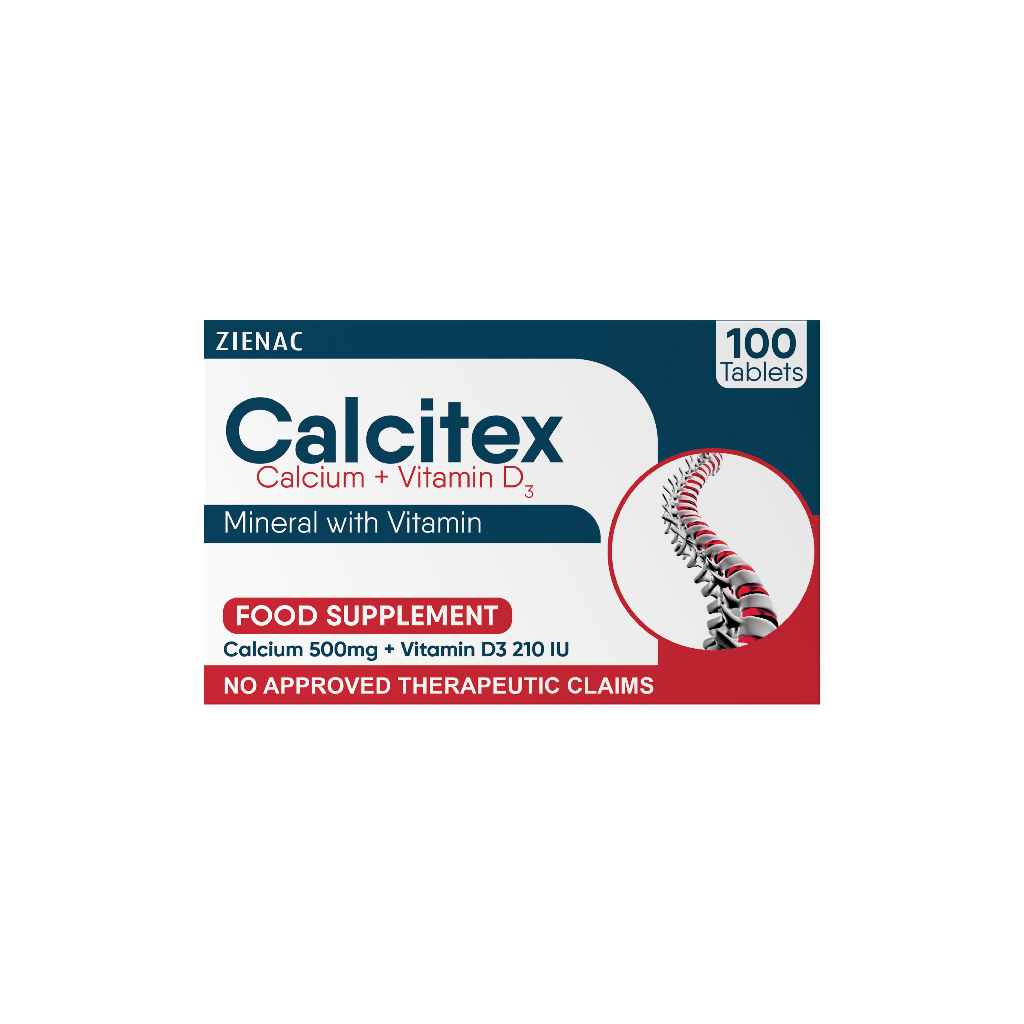 Calcium 500mg + Vitamin D3 210IU Tablets – Bone Health Supplement for ...