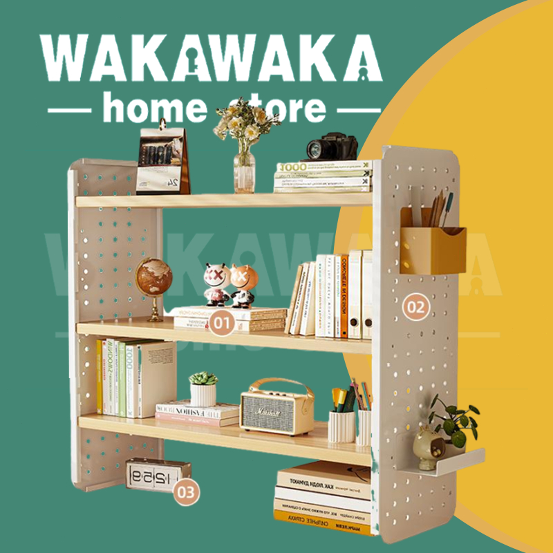 Desktop storage rack desk bookshelf hole board home study desk multi ...