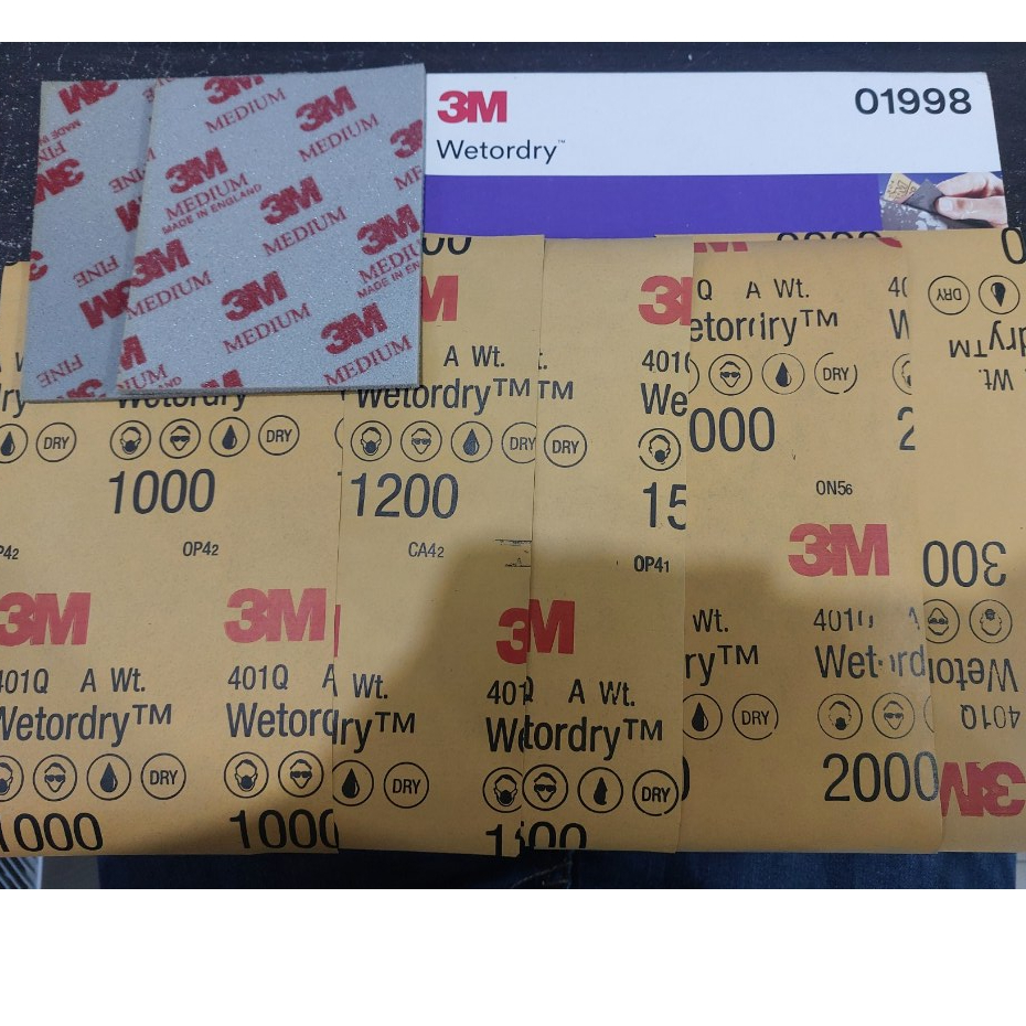 3M Sandpaper Liha Finishing Smooth 1k to 3k / Softback Sanding Sponge ...
