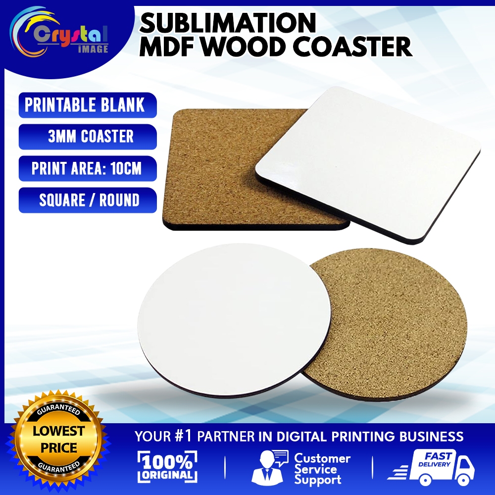Sublimation MDF Wood Coaster Printable Blank Coaster 3mm (Round ...