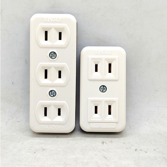Eagle Receptacle 2 Pole Outlet (2 gang or 3 gang) | Shopee Philippines