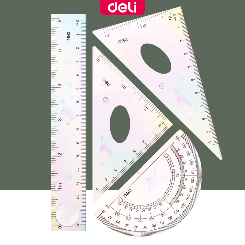 Deli EH652 Drafting Ruler Set Small Assorted Colors 4 Pcs | Shopee ...