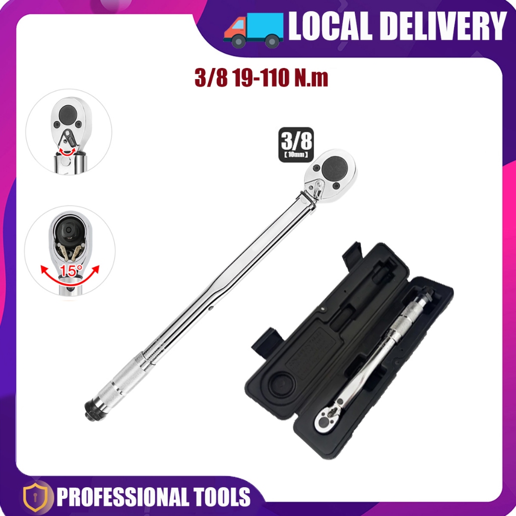 Adjustable Torque Wrench 1/2" & 3/8" & 1/4" Drive Preset Torque Range 5 ...