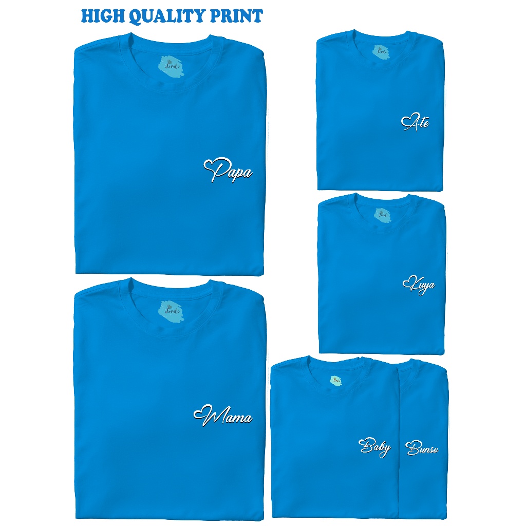 02 PAPA/MAMA Aqua Blue Ate Kuya Bunso Round neck Family T-Shirts ...
