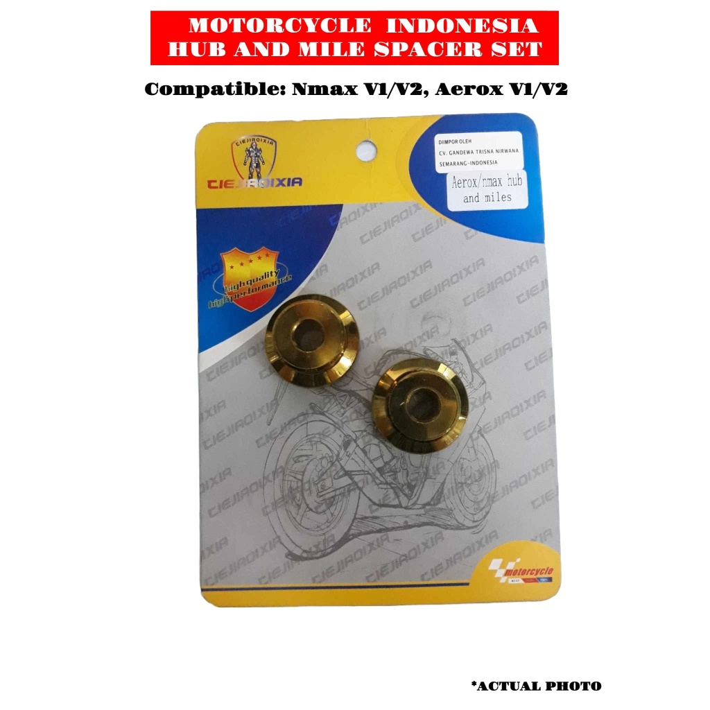 Motorcycle Indonesia Mags Hub And Mile Spacer Set 2pcs. Compatible: Nmax V1/V2, Aerox V1/V2 ...