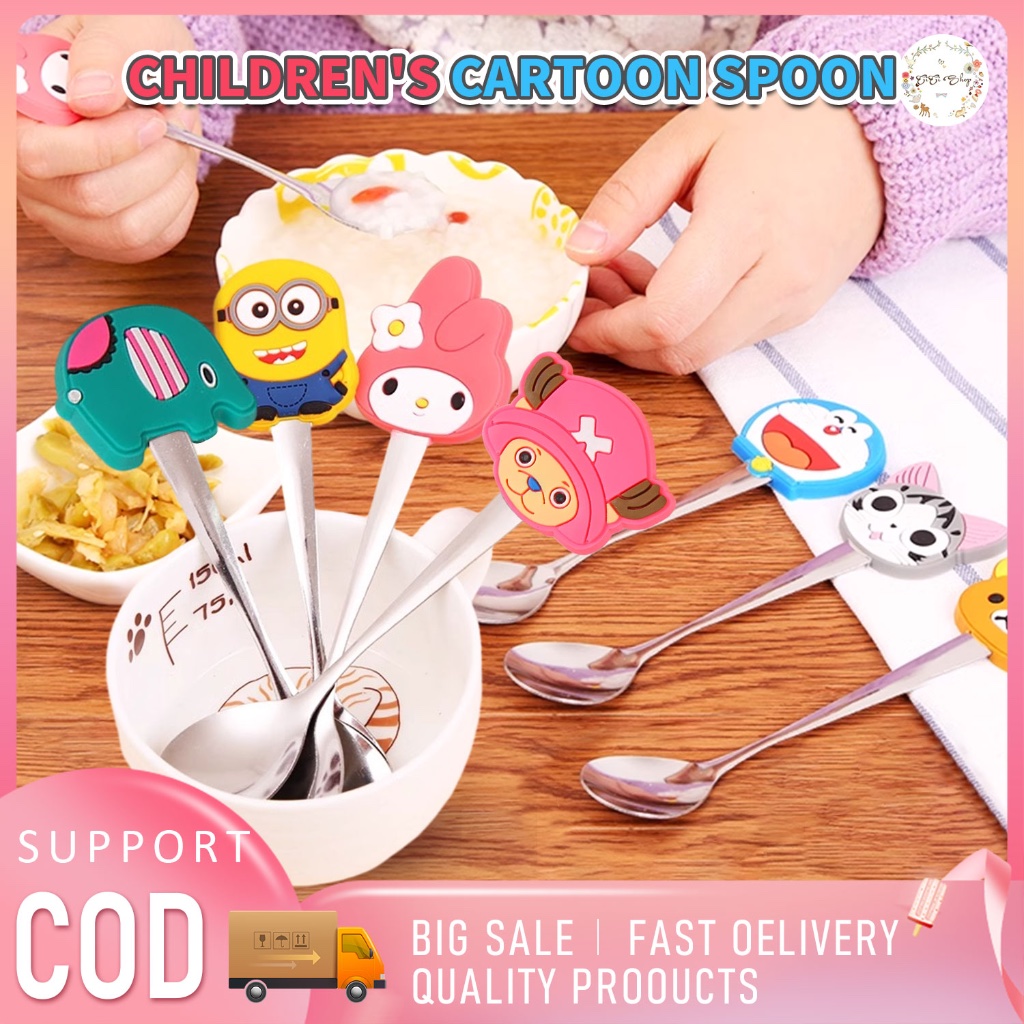 CICI Baby Kid Adult Cute Cartoon Stainless Steel Spoon Character Cup ...
