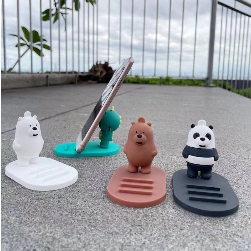 We Bare Bears Phone Holder Cellphone Stand Panpan Grizzly Ice Bear Thor ...