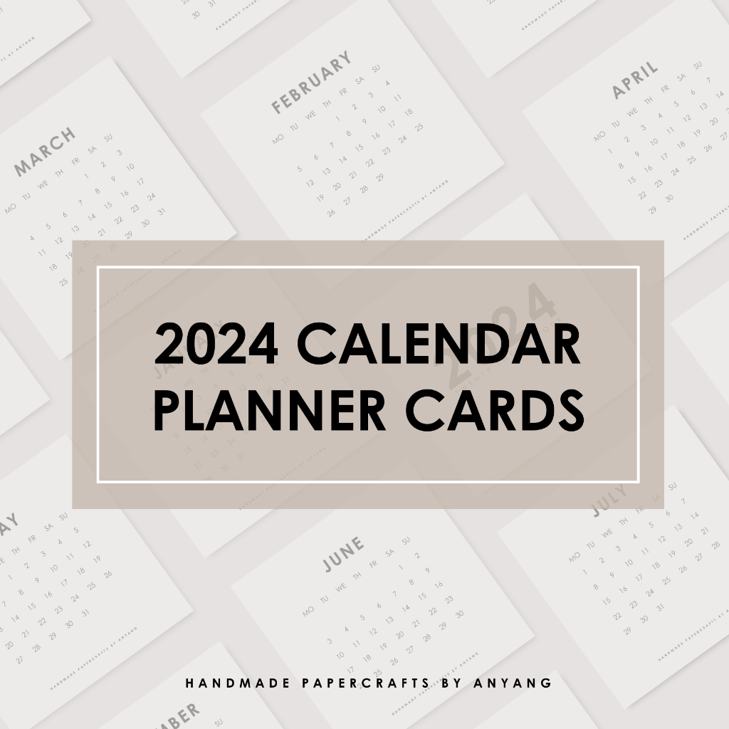 2024 Planner Calendar Cards | 12 month calendar | Journal Cards ...