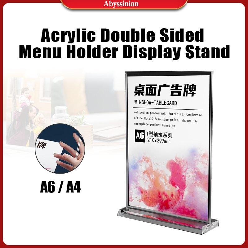 A4/A6 Acrylic Menu Billboard Menu Display Stand For Shops/Restaurants ...