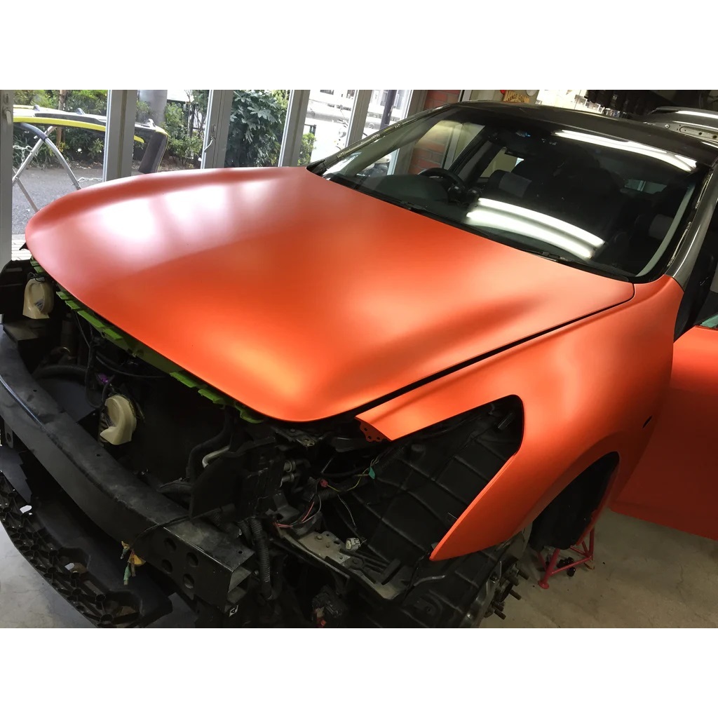 MATTE CHROME ORANGE CAR WRAP STICKER !!! HIGH QUALITY !!! | Shopee ...