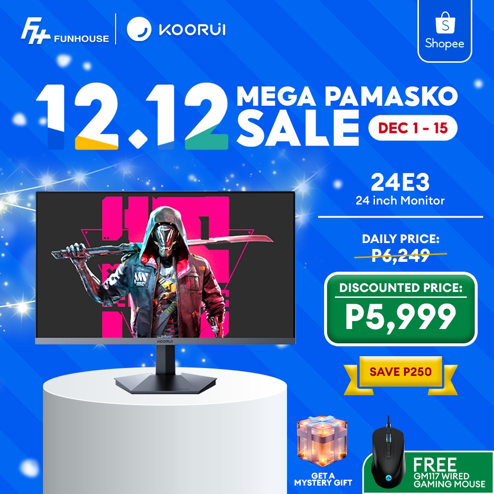 KOORUI 24E3 IPS panel 1ms refresh rate 99% sRGB FHD 24" Gaming Monitor ...