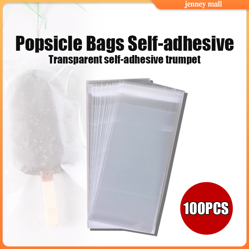 100PCS Disposable Transparent Popsicle Bags Ice Cream Plastic Wrappers ...