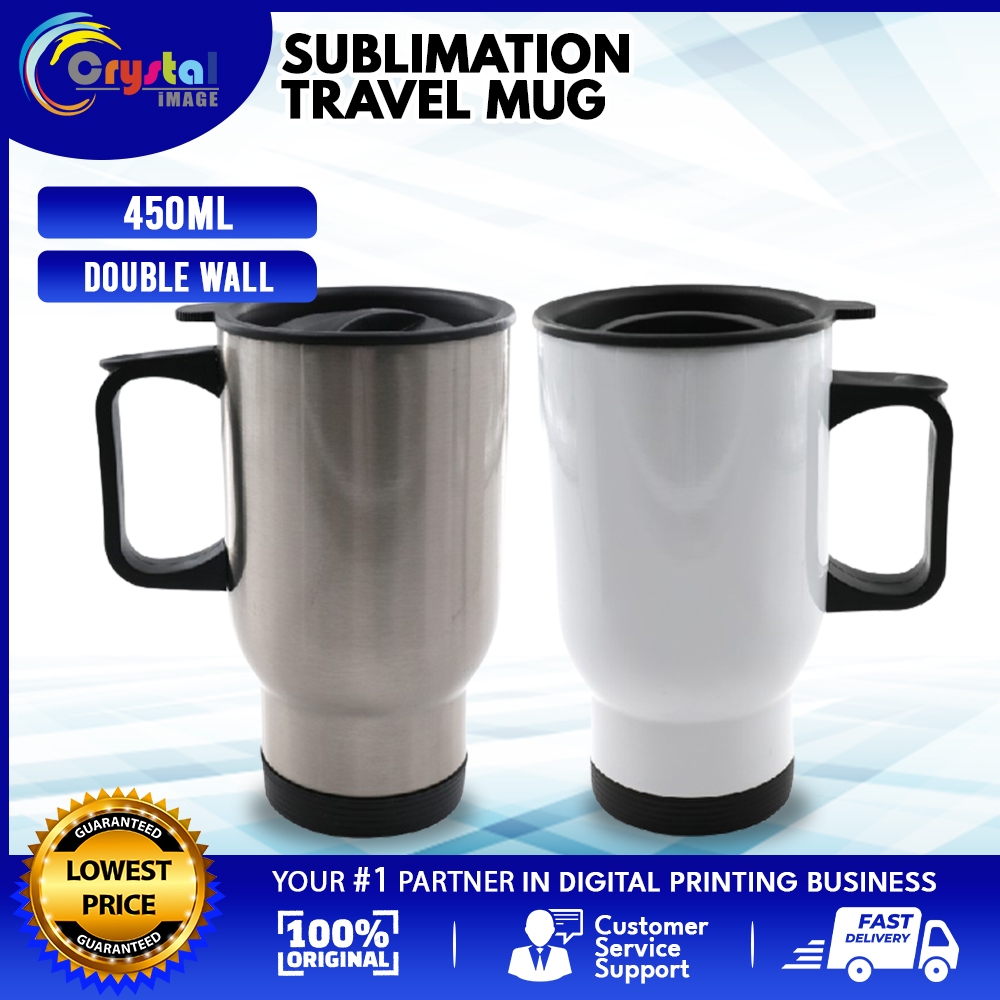 Sublimation Travel Mug 450ml Stainless Steel Subli-Coated Mug (White ...