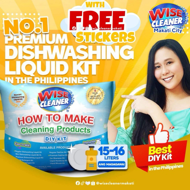 Wise Cleaner Premium Dishwashing Liquid + Free Sticker | Shopee Philippines