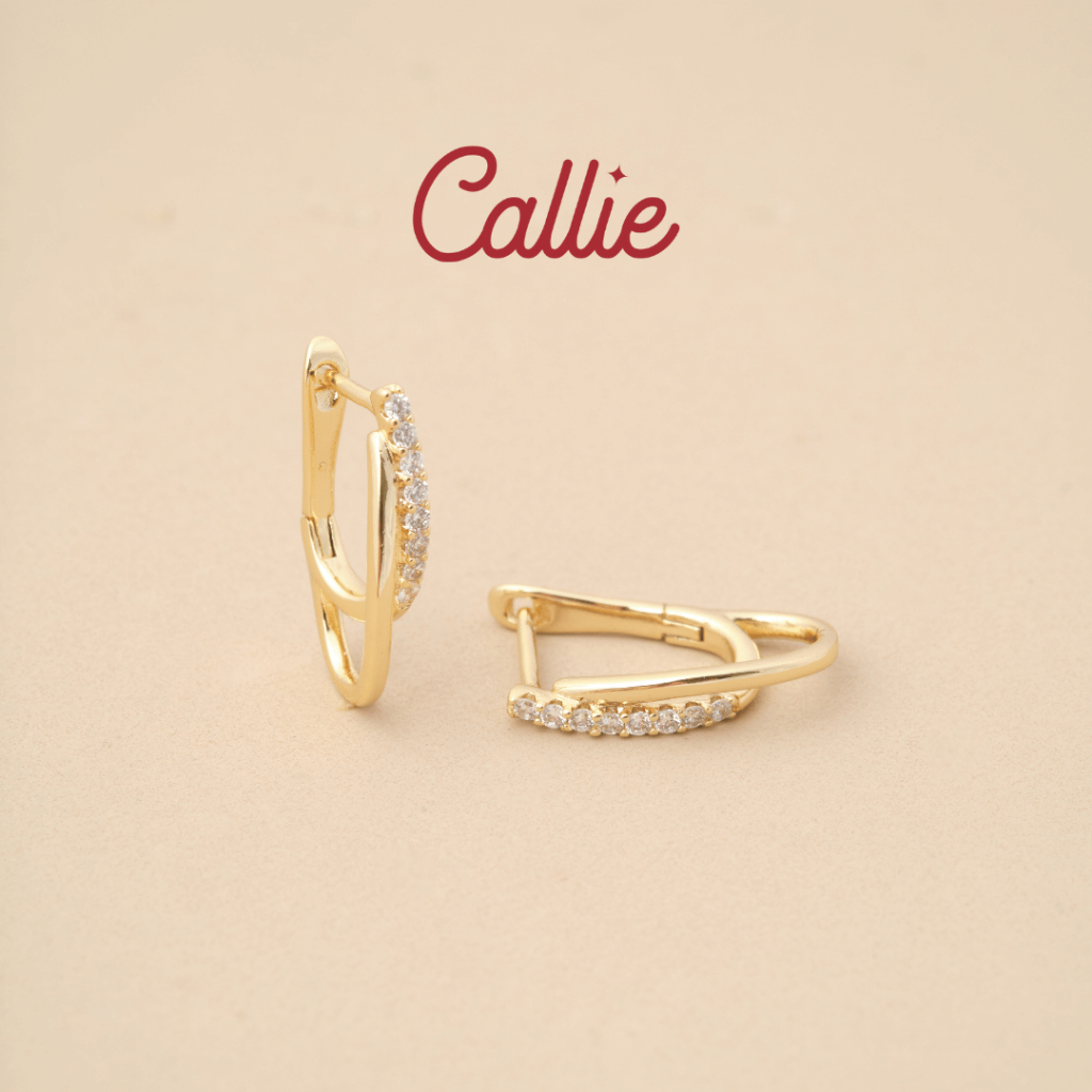 Callie 14k Gold Plated Claire Illusion Double Hoop Earring Shop Callie ...