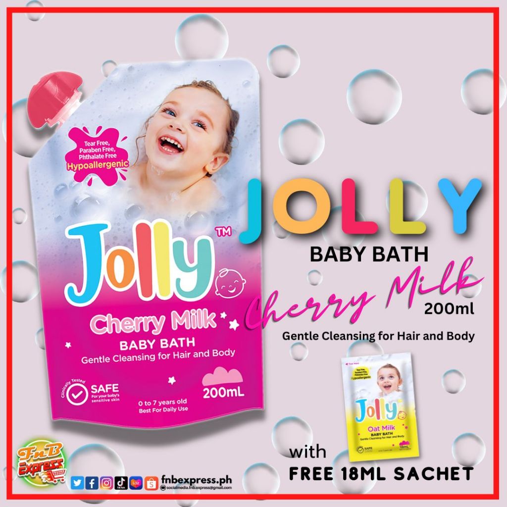 Jolly Cherry Milk Baby Bath 200ml w/ Free 18ml Sachet | Shopee Philippines