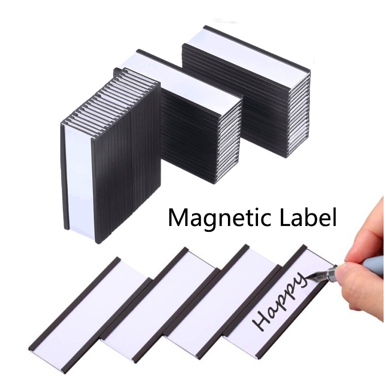50Pcs 1×2inch 1×3inch Magnetic Label Holders with Magnetic Data Card ...