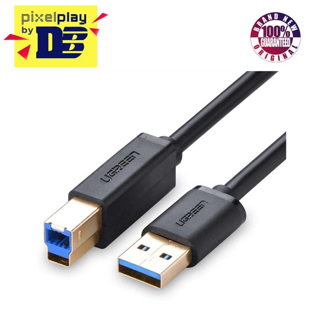 UGreen USB 3.0 AM To BM Print Cable - 1m (Black) (US210/30753) | Shopee ...