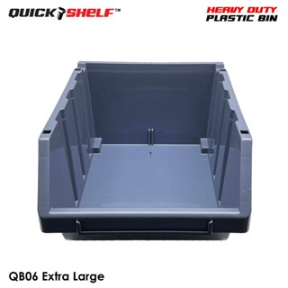 QUICK SHELF Stackable Bin Boxes Heavy Duty Grey Storage for Supplies ...