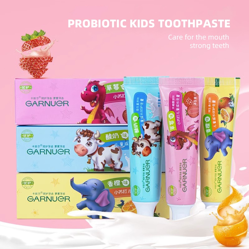 Toothpaste For Kids (2-12 Years Old) Fruit Flavor 60g For Protection of ...