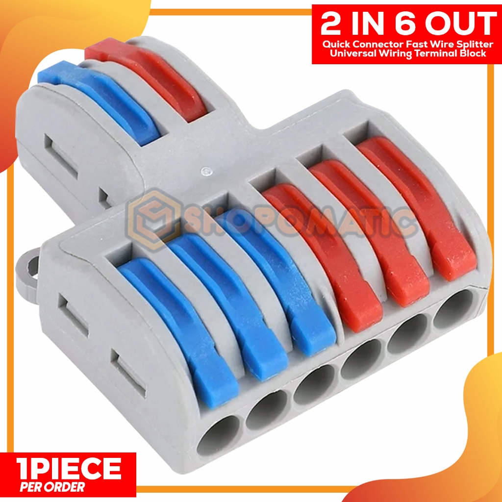 🟧[2 In 6 Out] Wire Connector 32a Quick Connector Fast Wire Splitter Universal Wiring Terminal