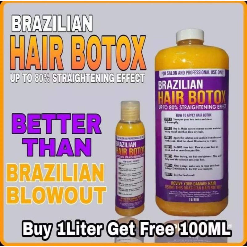 1LITER + FREE 100ML BRAZILIAN BOTOX 3x better Than Brazilian Blowout ...