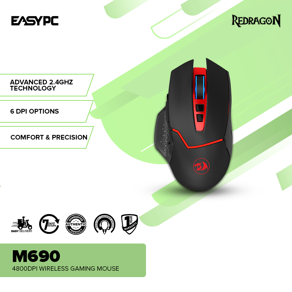 EasyPC| Redragon M690 Wireless Gaming Mouse| 4800DPI | Shopee Philippines