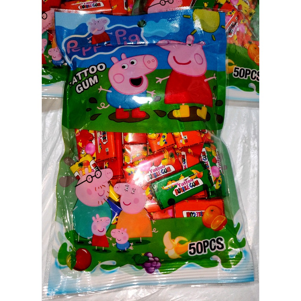 Peppa Pig Tattoo Gum/ 50 Pieces Gum/ Lootbag Filler, Giveaway, Paninda ...