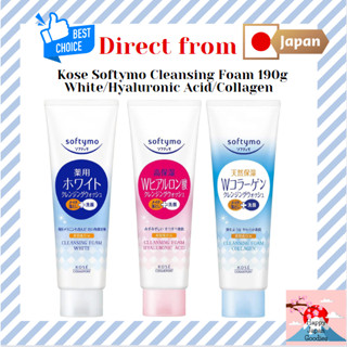 [Direct from JAPAN] Kose Softymo Cleansing Foam Facial Wash 190g White/Hyaluronic Acid/Collagen ...