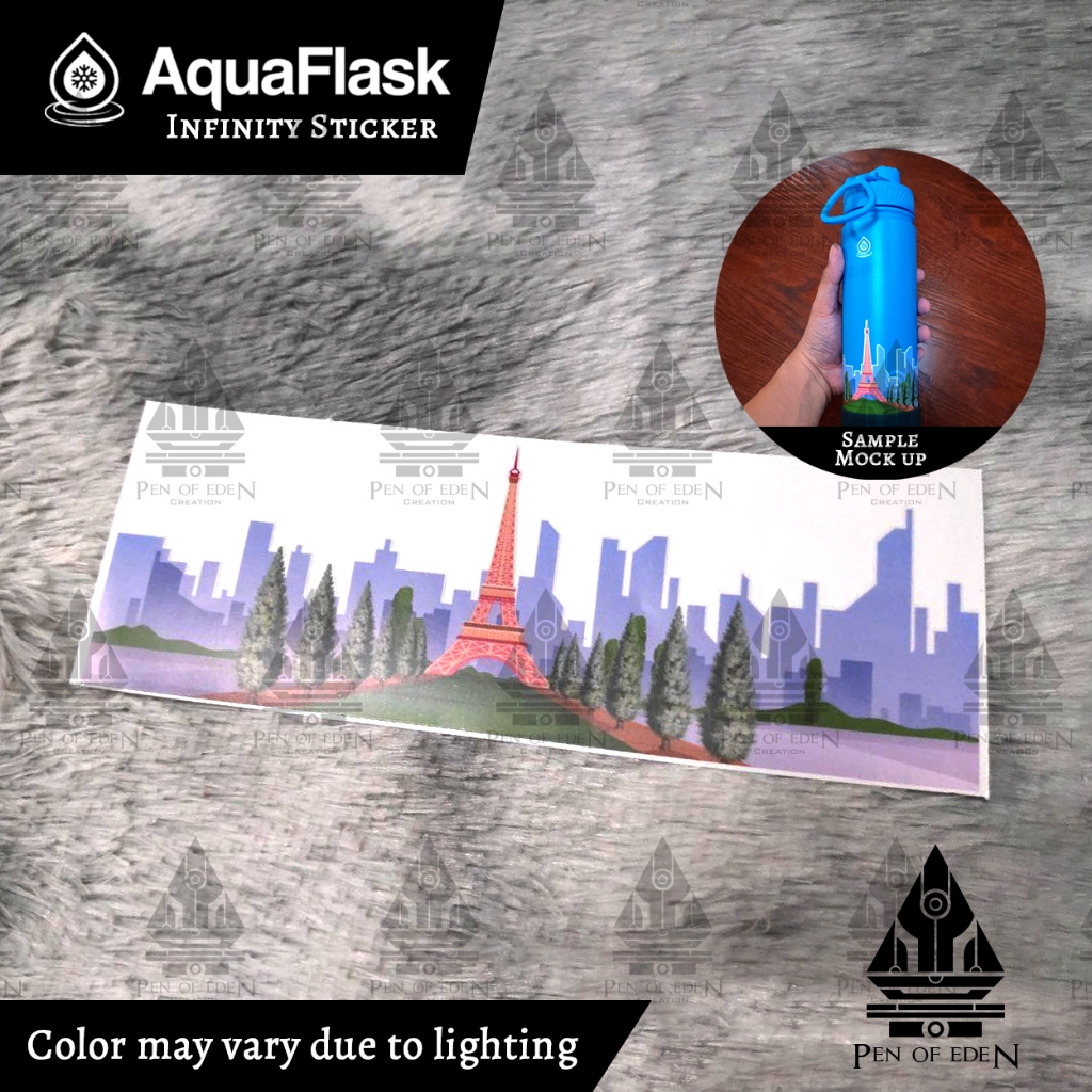 Eiffel Tower AquaFlask Infinity Stickers (STICKER ONLY AQUAFLASK NOT ...