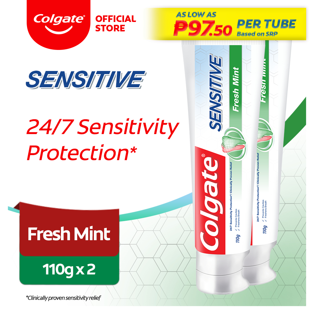Colgate Sensitive Fresh Mint Toothpaste 110g Twin Pack | Shopee Philippines