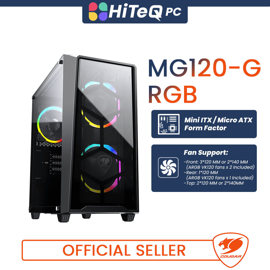 HiteqPC | COUGAR MG120-G RGB MINI-TOWER GAMING CASE W/ 3*VK120MM FANS ...