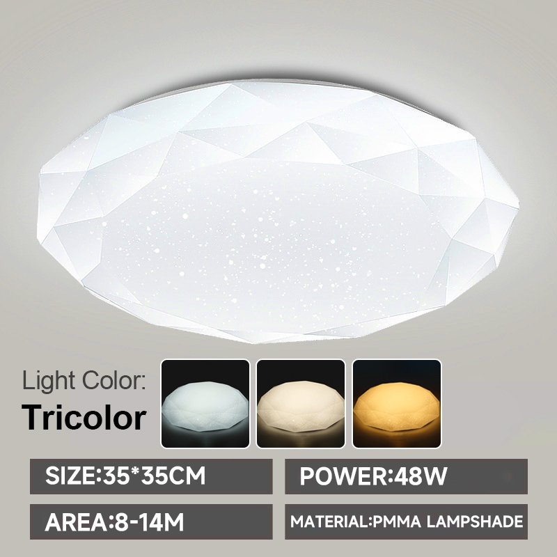 Yowxii Tri Color Ceiling Light Modern LED Room Lamp For Bedroom Living ...
