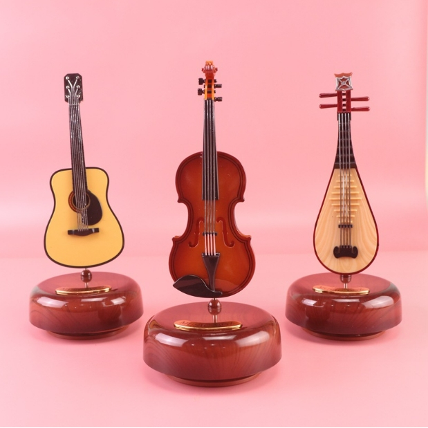 Rotating music box, guitar, violin, and music box, Christmas birthday ...