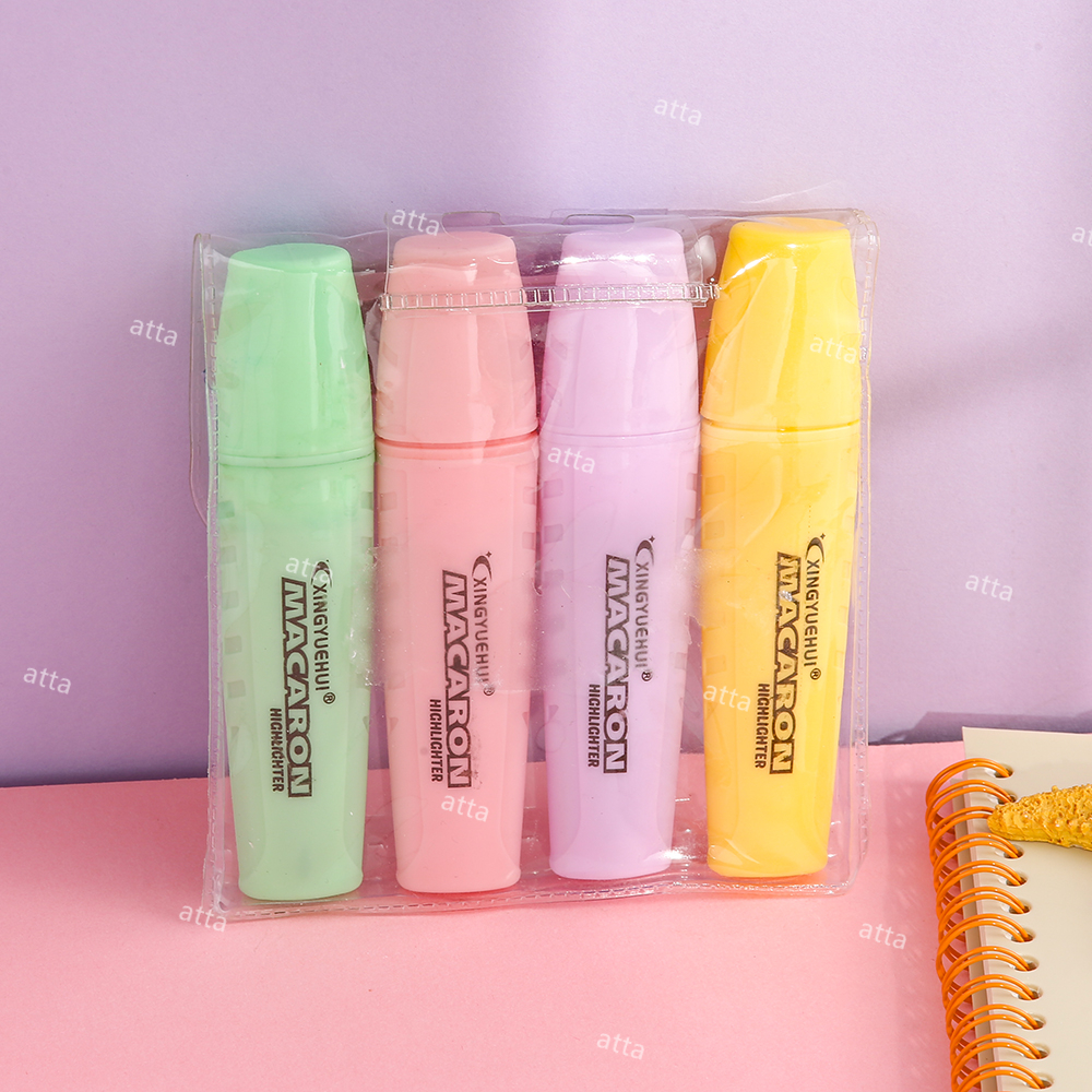 4Pcs Color Big Highlighter Pen Set and 6Pcs Mini Highlighter Pen Set ...