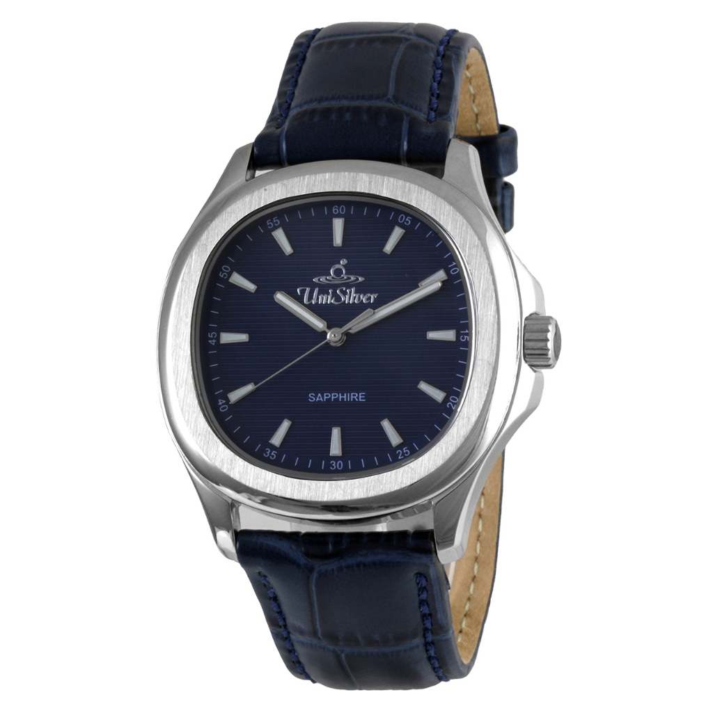 UniSilver TIME Men' Navy blue Leather Analog watch KW4801-1103 | Shopee ...