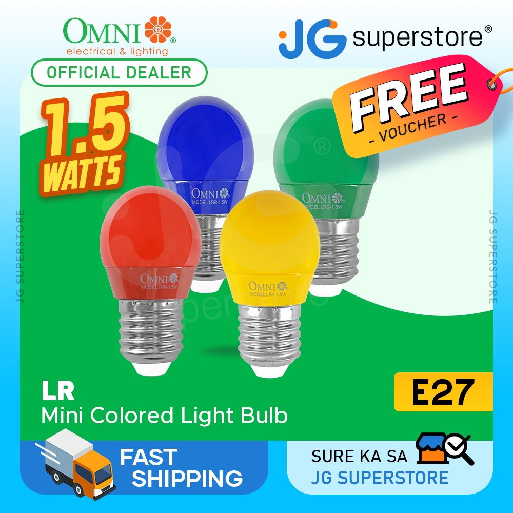 [CLEARANCE] OMNI LED Colored Round Bulb 1.5W 220V E27 Base w/ 20,000 ...