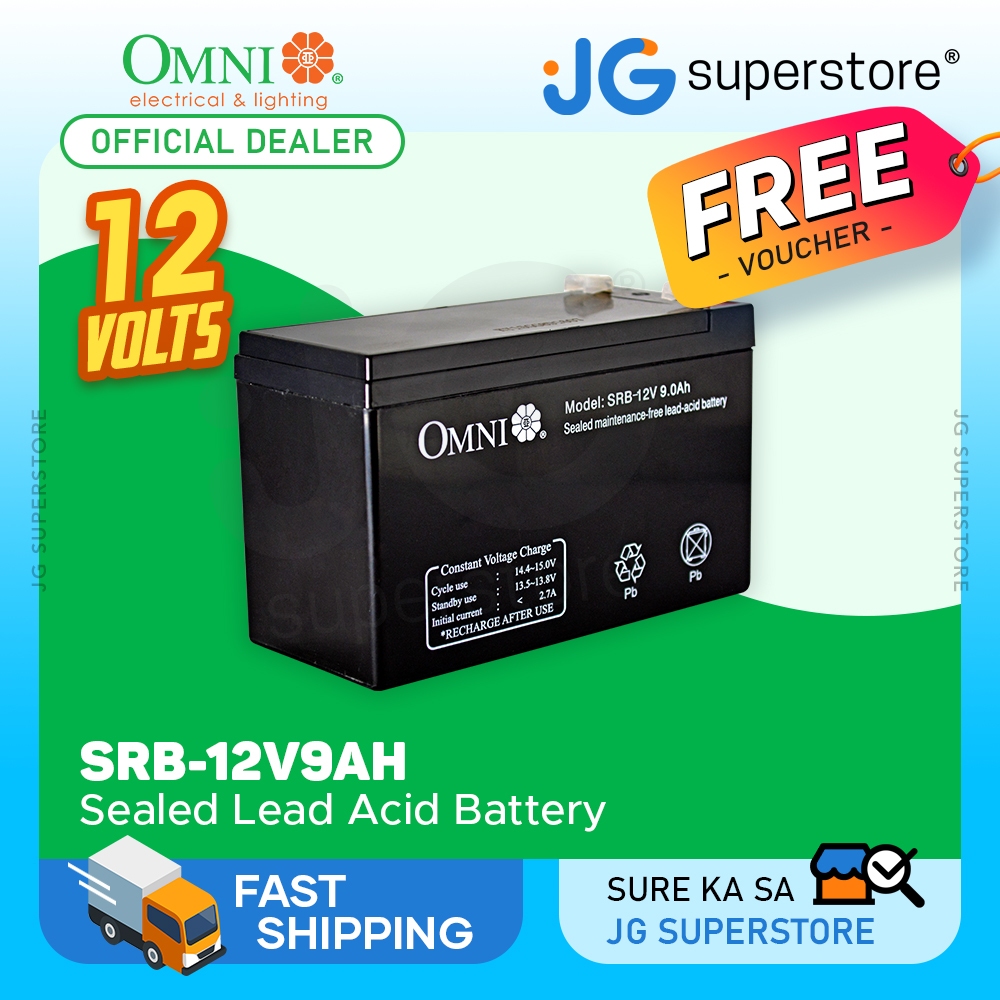 OMNI Sealed Lead Acid Rechargeable Battery 12V 9Ah w/ 20Hrs Recharging ...