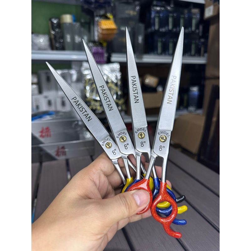 Pakistan Barber Scissors 8” inch Ice Tempered Stainless Steel Ready to ...