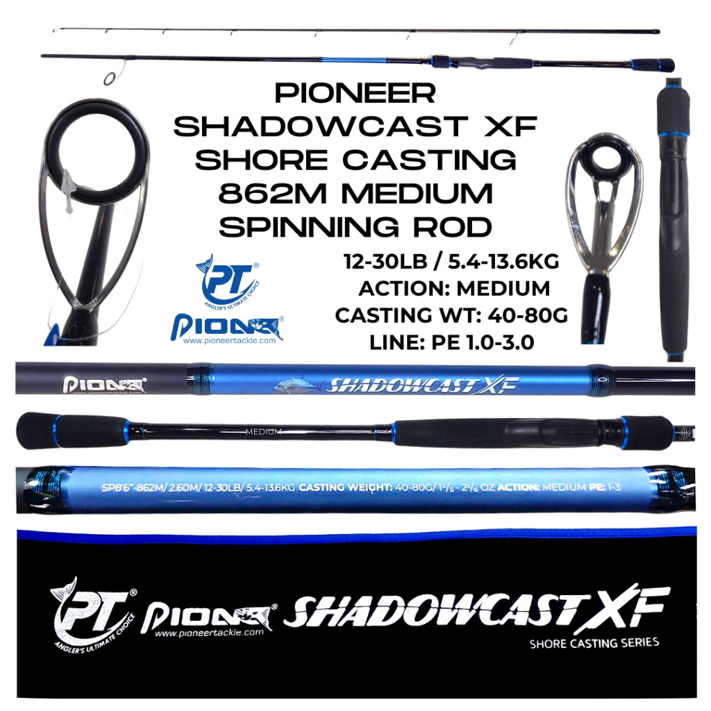 Pioneer ShadowCast XF MEDIUM 8ft 6in Shore Casting Series 862M Shadow ...