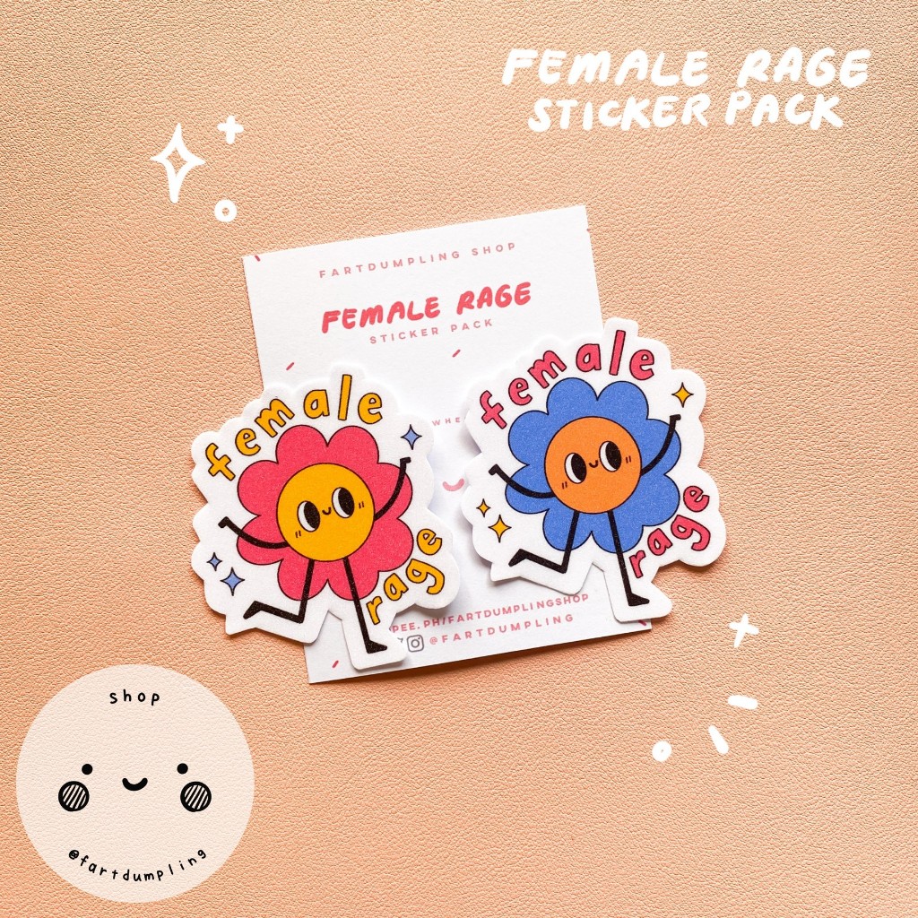 Female Rage Flower glitter solo sticker pack (1 pc.) | Shopee Philippines