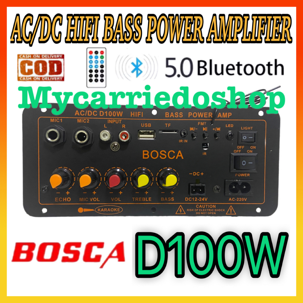 BOSCA D100W OK HIFI BASS POWER AMPLIFIER Board AC 220V DC 12V/24V Car ...