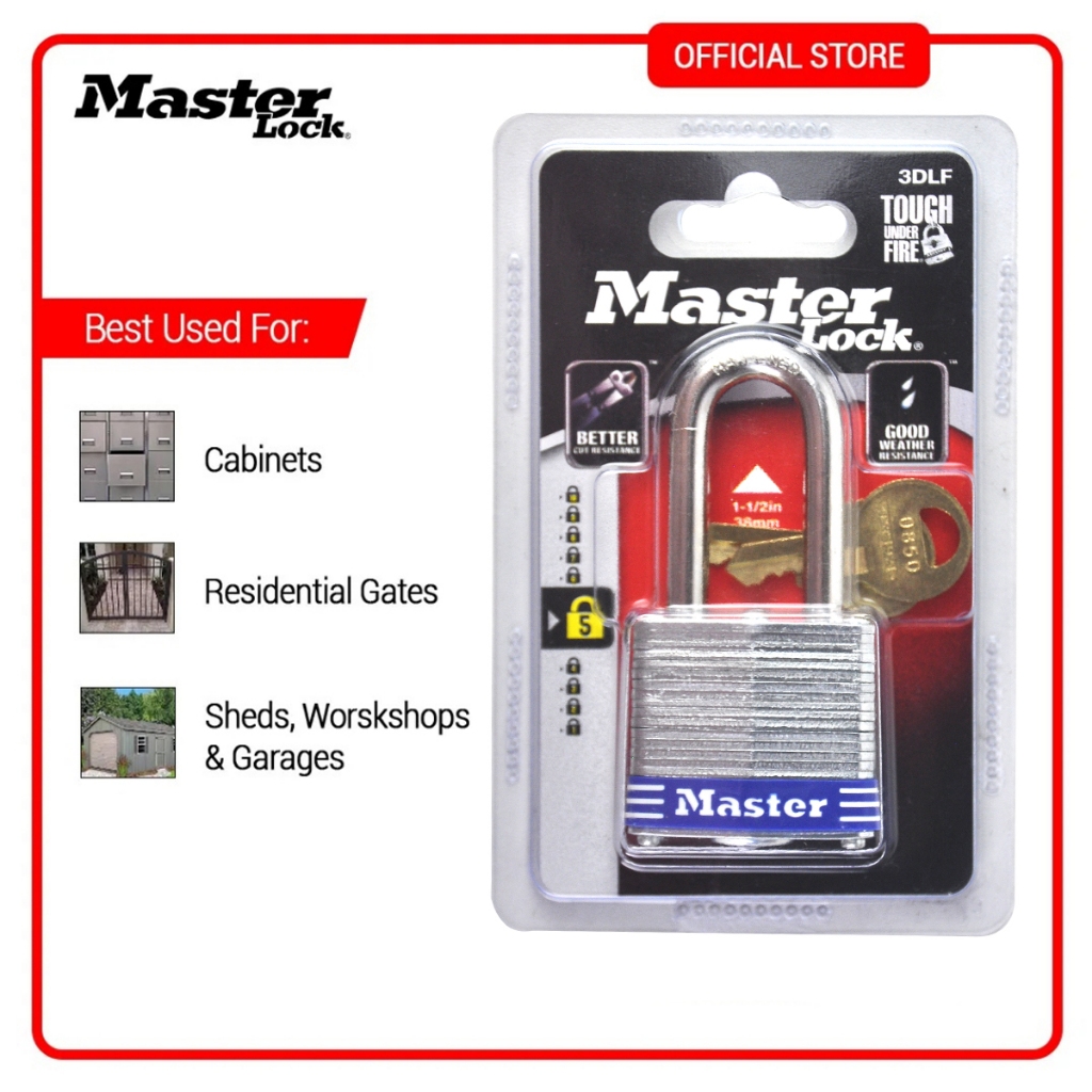 Master Lock 3DLF/EURDLF Laminated Padlock L/S 43mm | Shopee Philippines