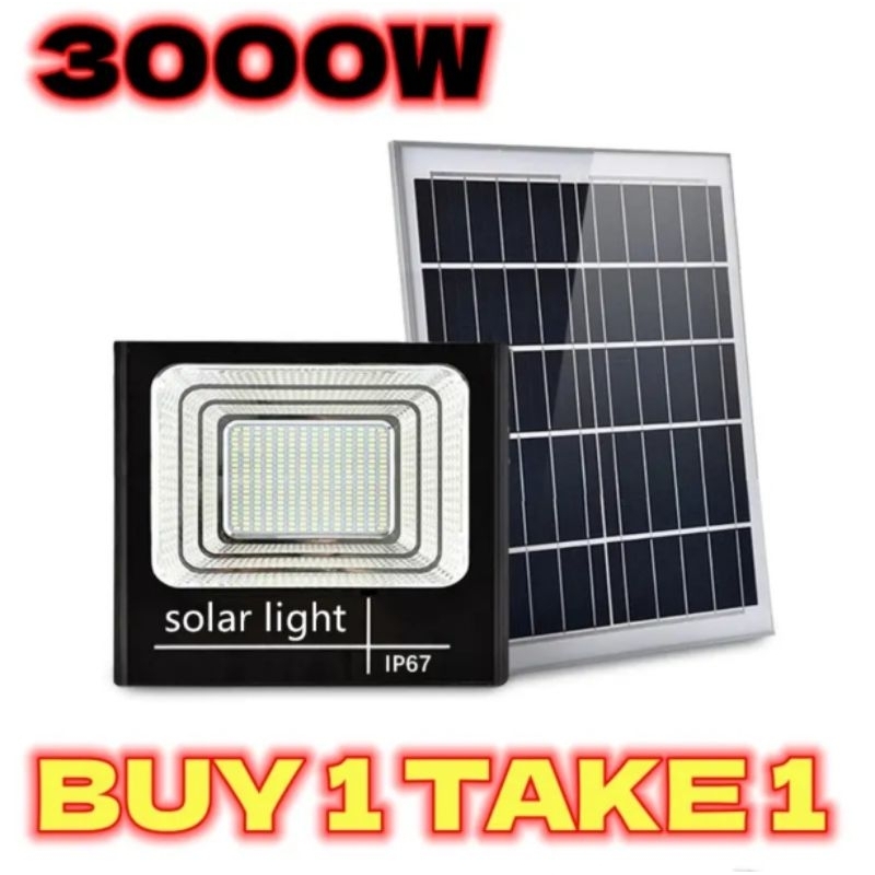 Buy 1 Take 1 Solar Light 3000W outdoor lighting flood waterproof IP68 | Shopee Philippines