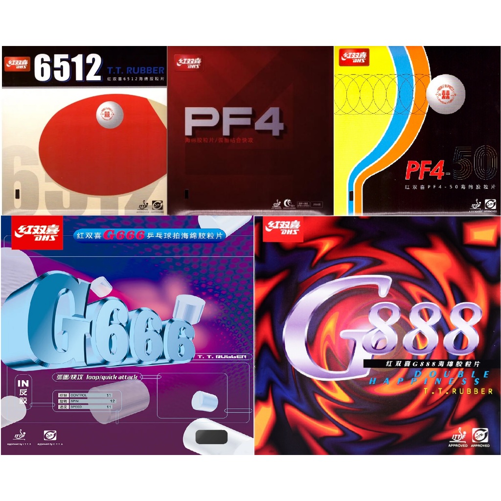 DHS Original table tennis rubber 6512 Pf4 Pf4-50 G666 G888 pingpong rubbers Authentic Brandnew ...