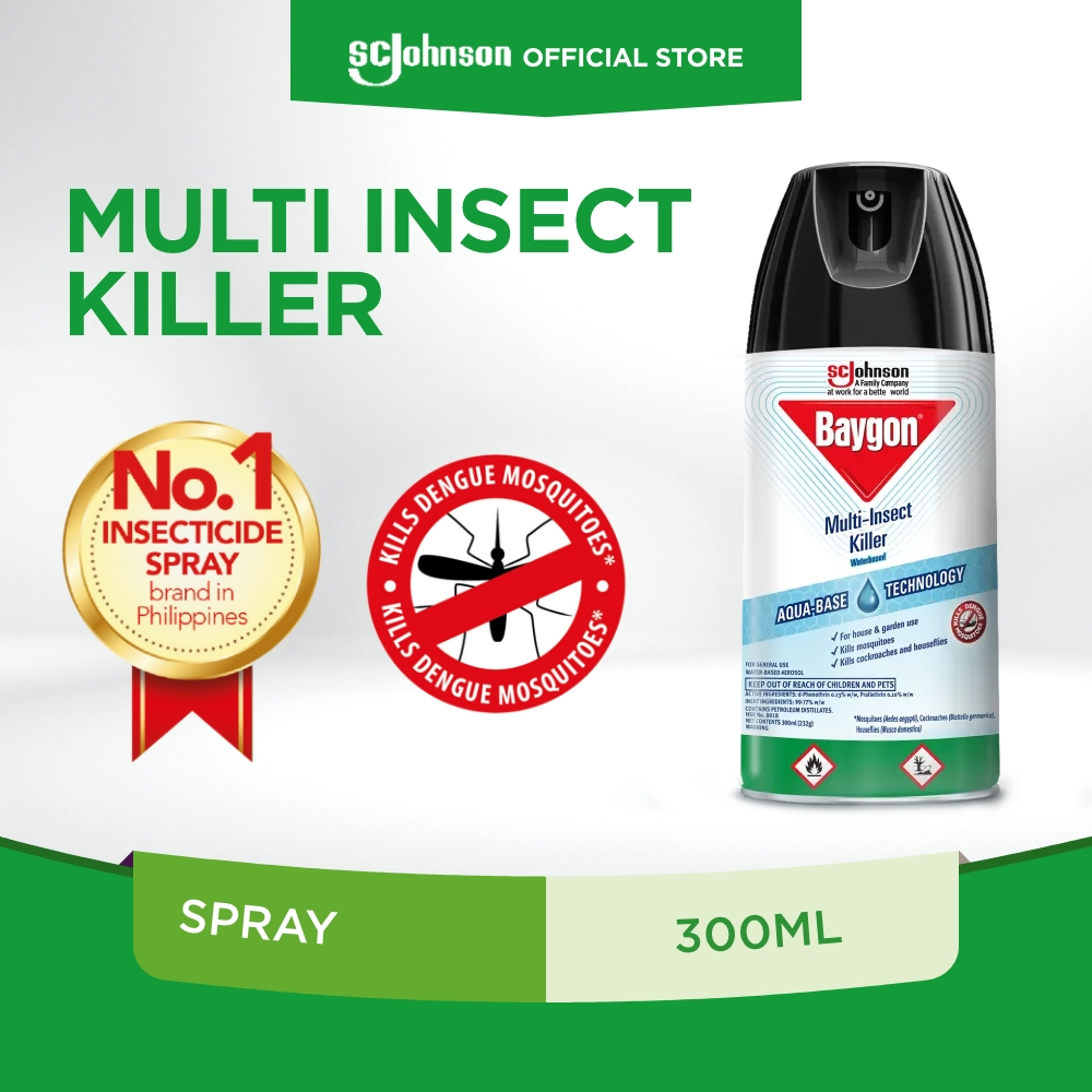 Baygon Multi Insect Killer Water-Based - 300 ml | Shopee Philippines