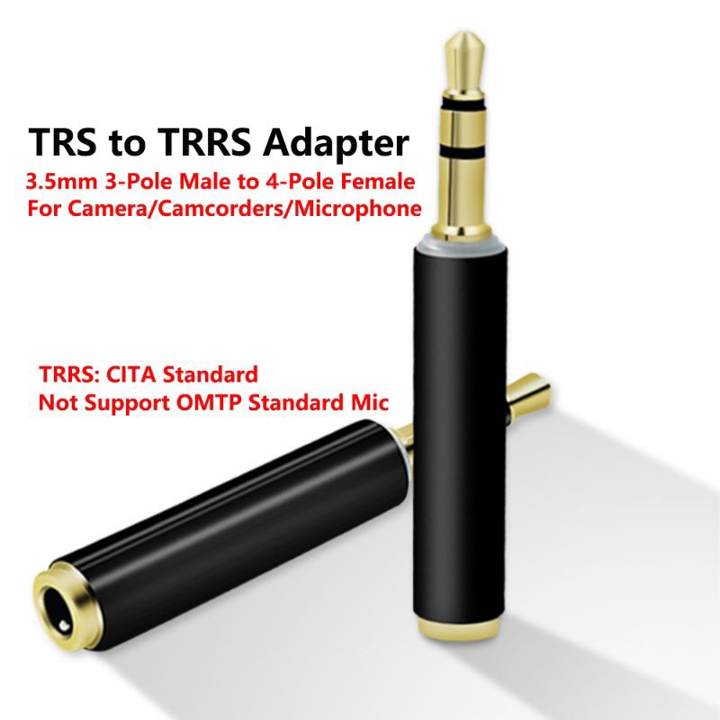 TRRS to TRS Adapter 3.5mm Plug Jack Connector Converter for Microphone ...