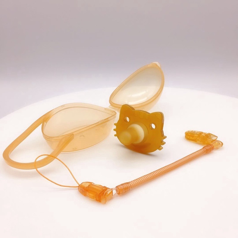 3 In 1 Baby Pacifier Set Anti-drop Chain Nipple Box Silicone Teether ...